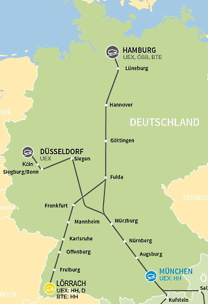 Autoreisezug in Deutschland